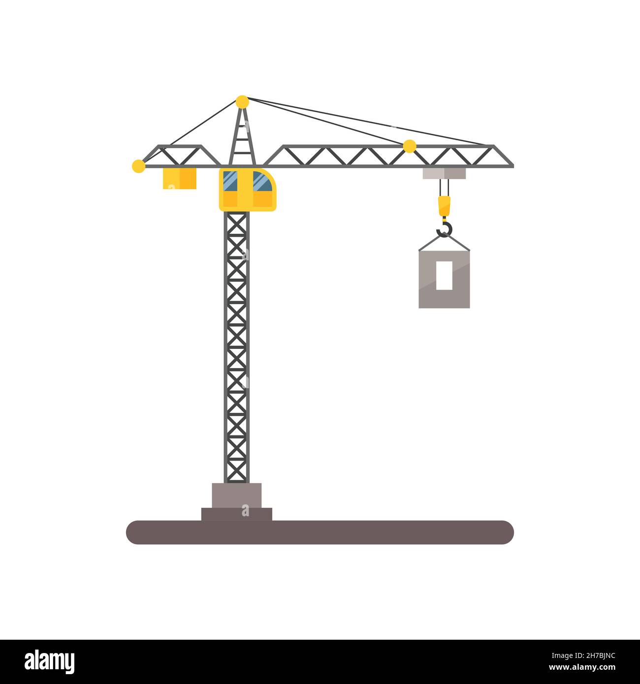 Large crane isolated on white background. Construction site element ...