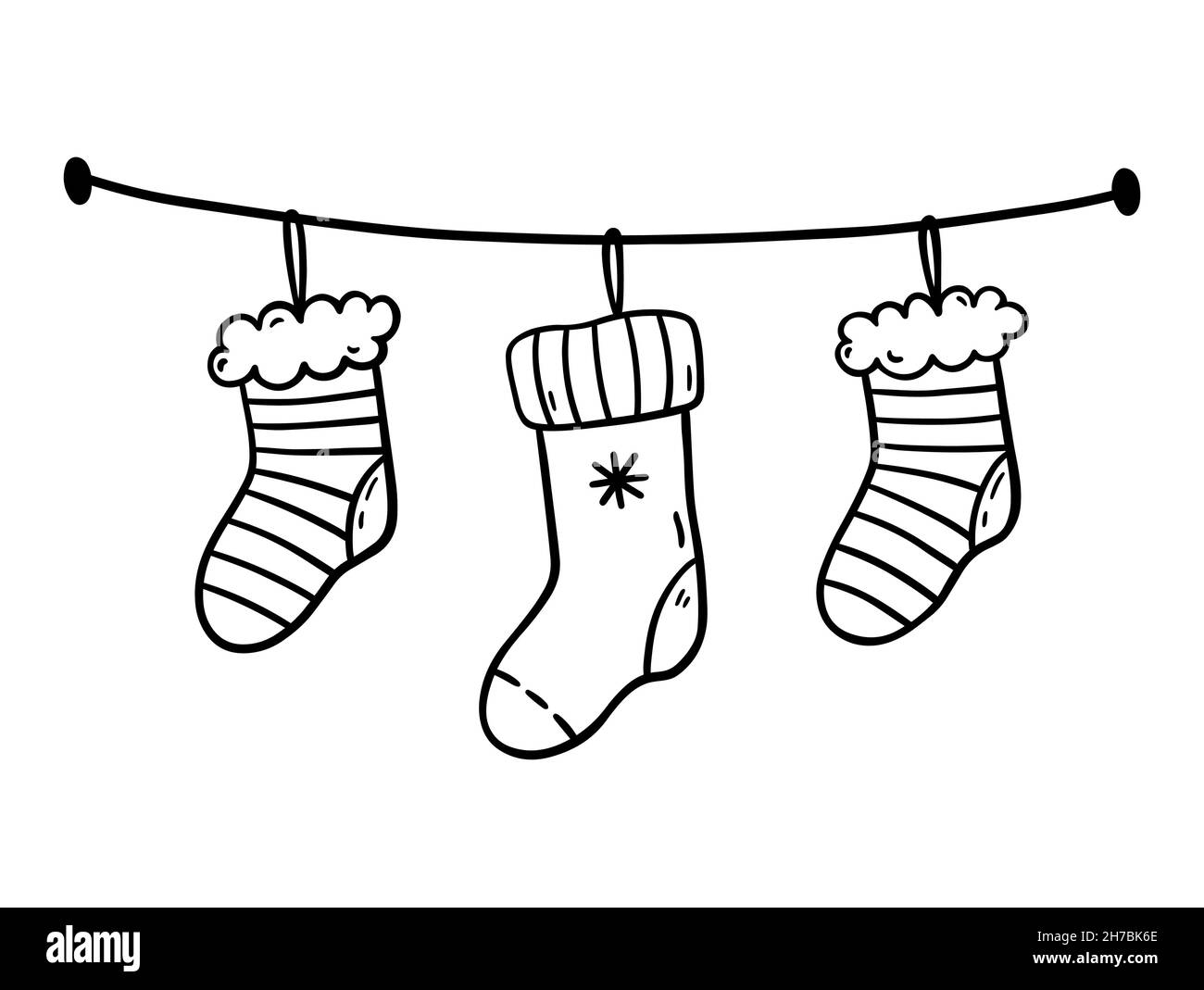 Hanging Christmas Stockings Clipart
