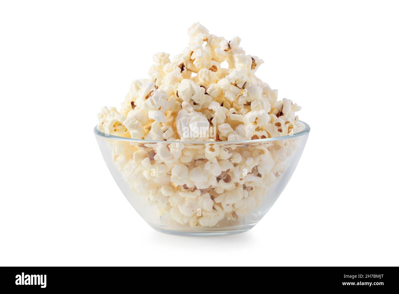 Popcorn in glass cup isolated on white Stock Photo - Alamy