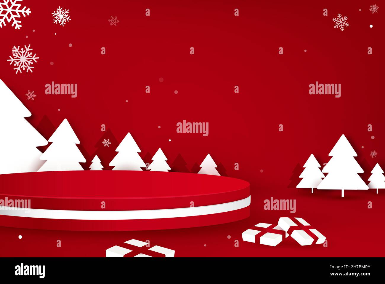 Blank red cylinder podium Stock Vector Images - Alamy