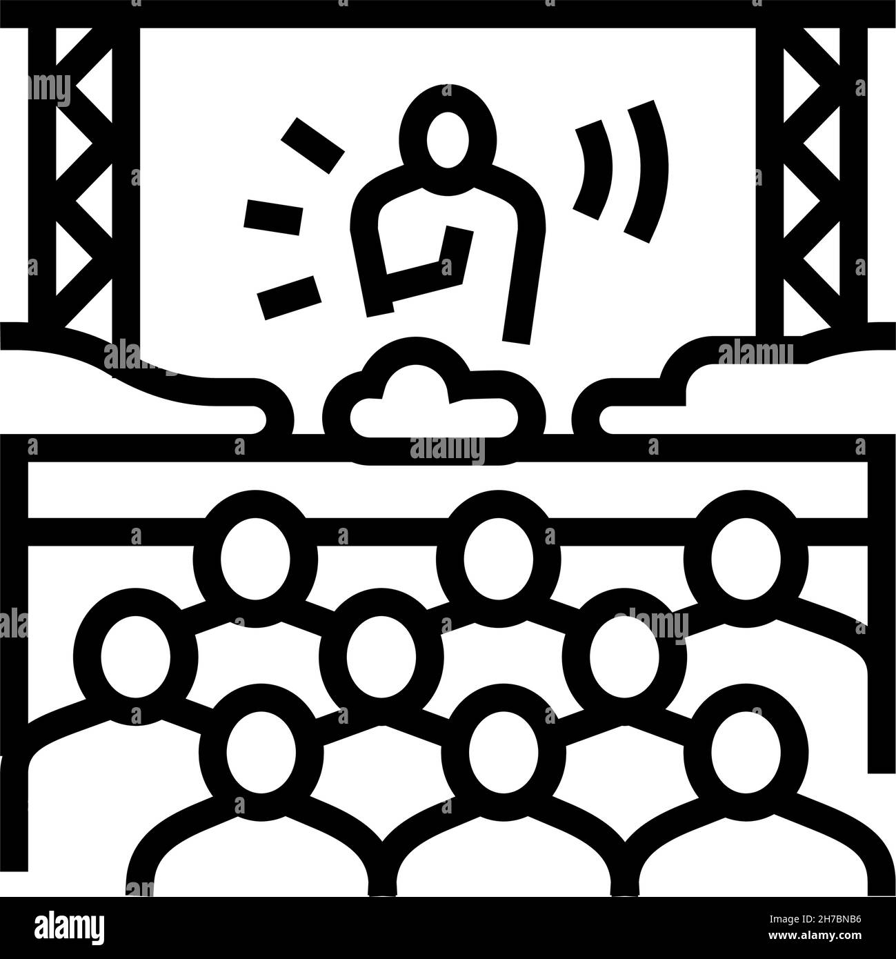 music festival line icon vector illustration Stock Vector Image & Art ...