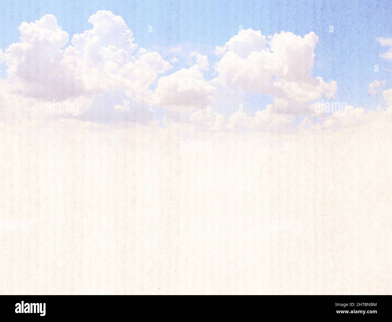 Grunge background with striped cardboard texture and white clouds ...