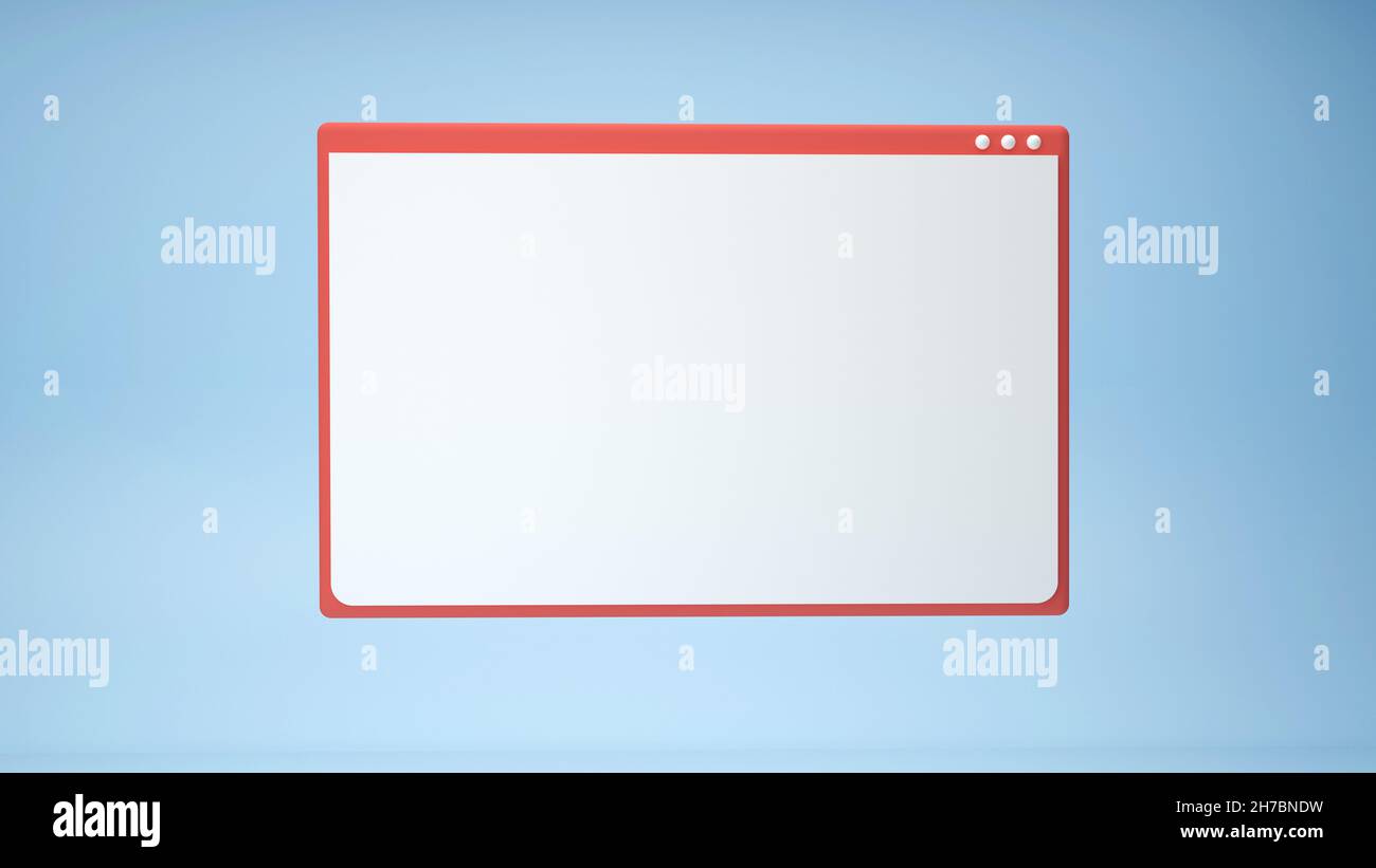 Internet Web Browser isolated on blue background. 3D render Stock Photo ...