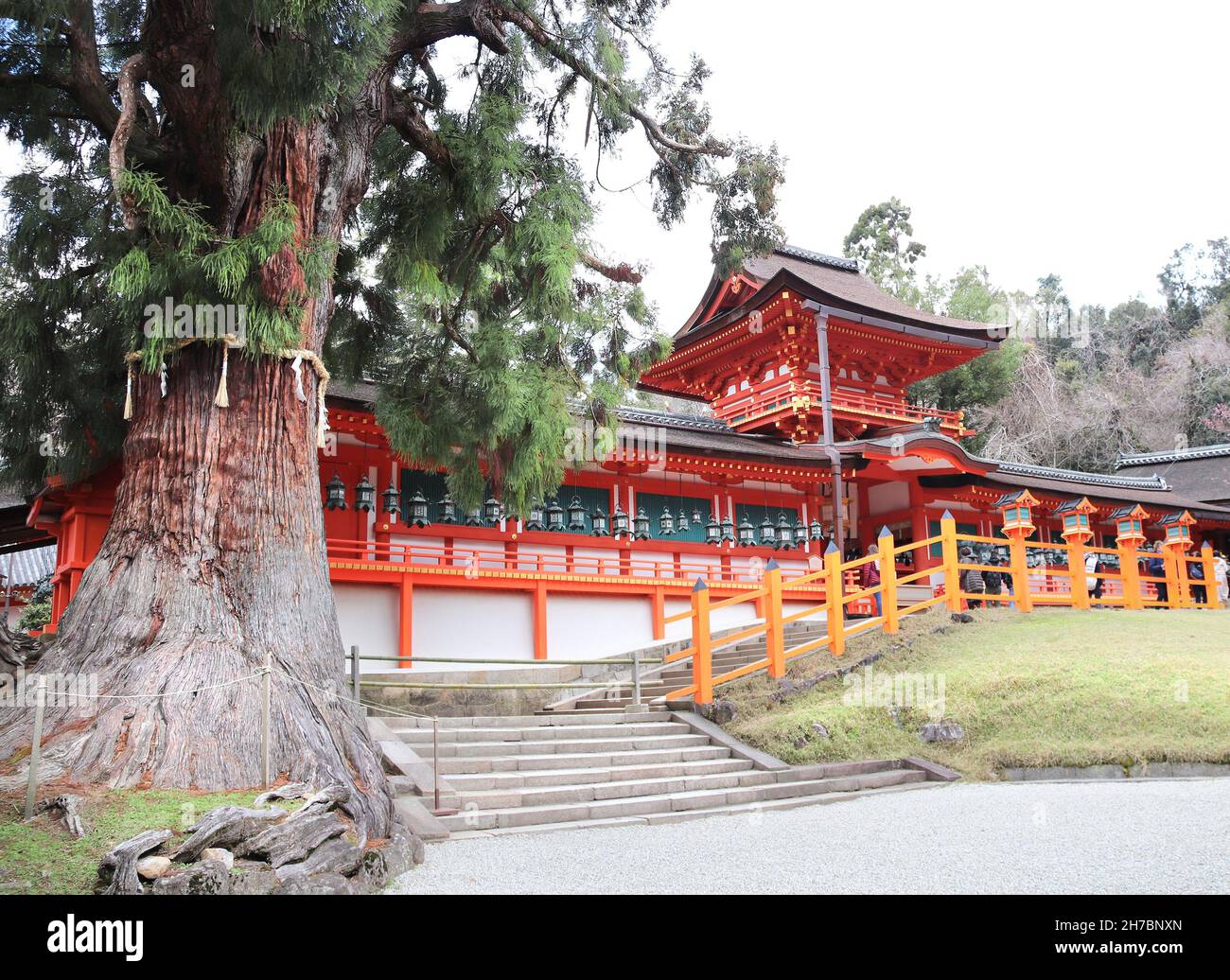 Ancient pavilion in Kasuga Grand Shrine (Kasuga-Taisha Shrine), Nara ...