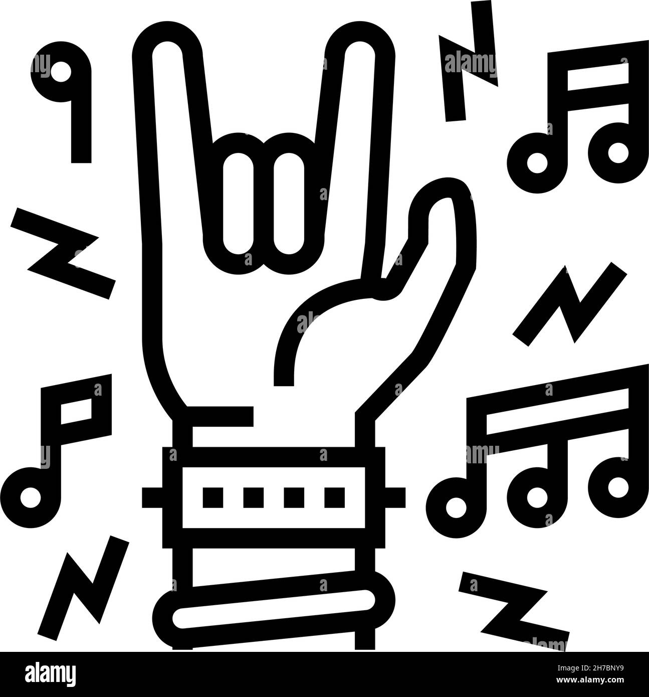rock music concert line icon vector illustration Stock Vector Image ...