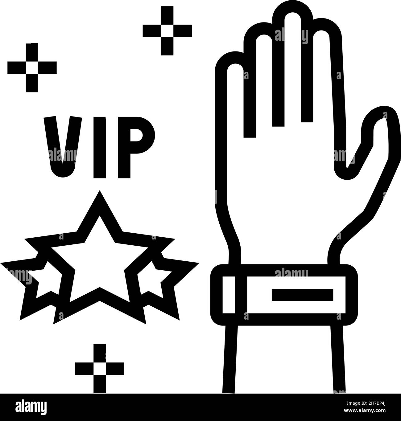 vip bracelet for concert visitor line icon vector illustration Stock ...