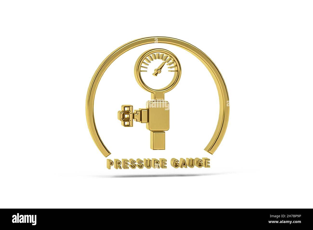 Golden 3d manometer icon isolated on white background - 3D render Stock ...