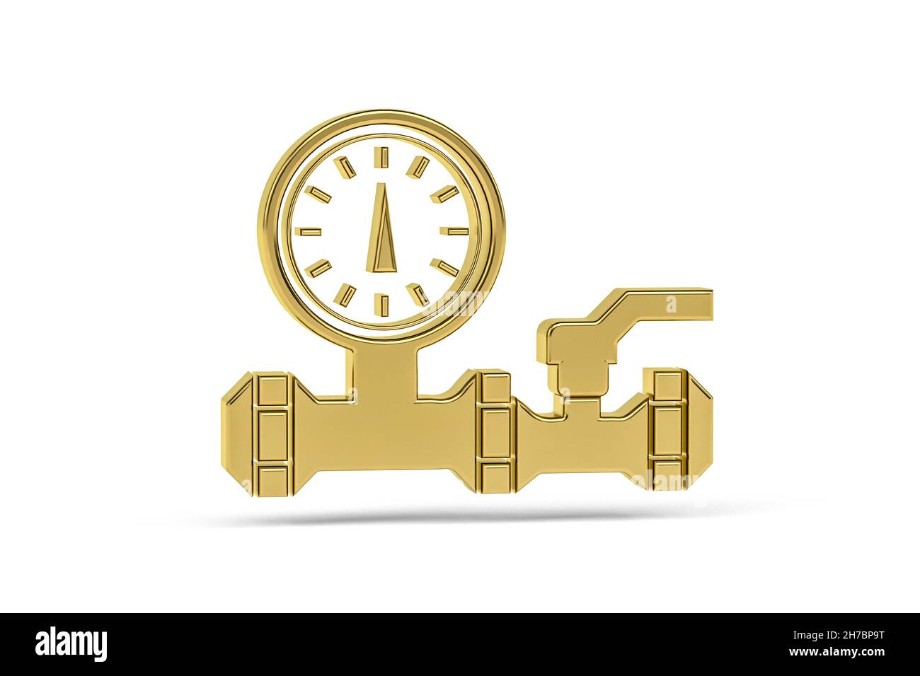 Golden 3d manometer icon isolated on white background - 3D render Stock ...