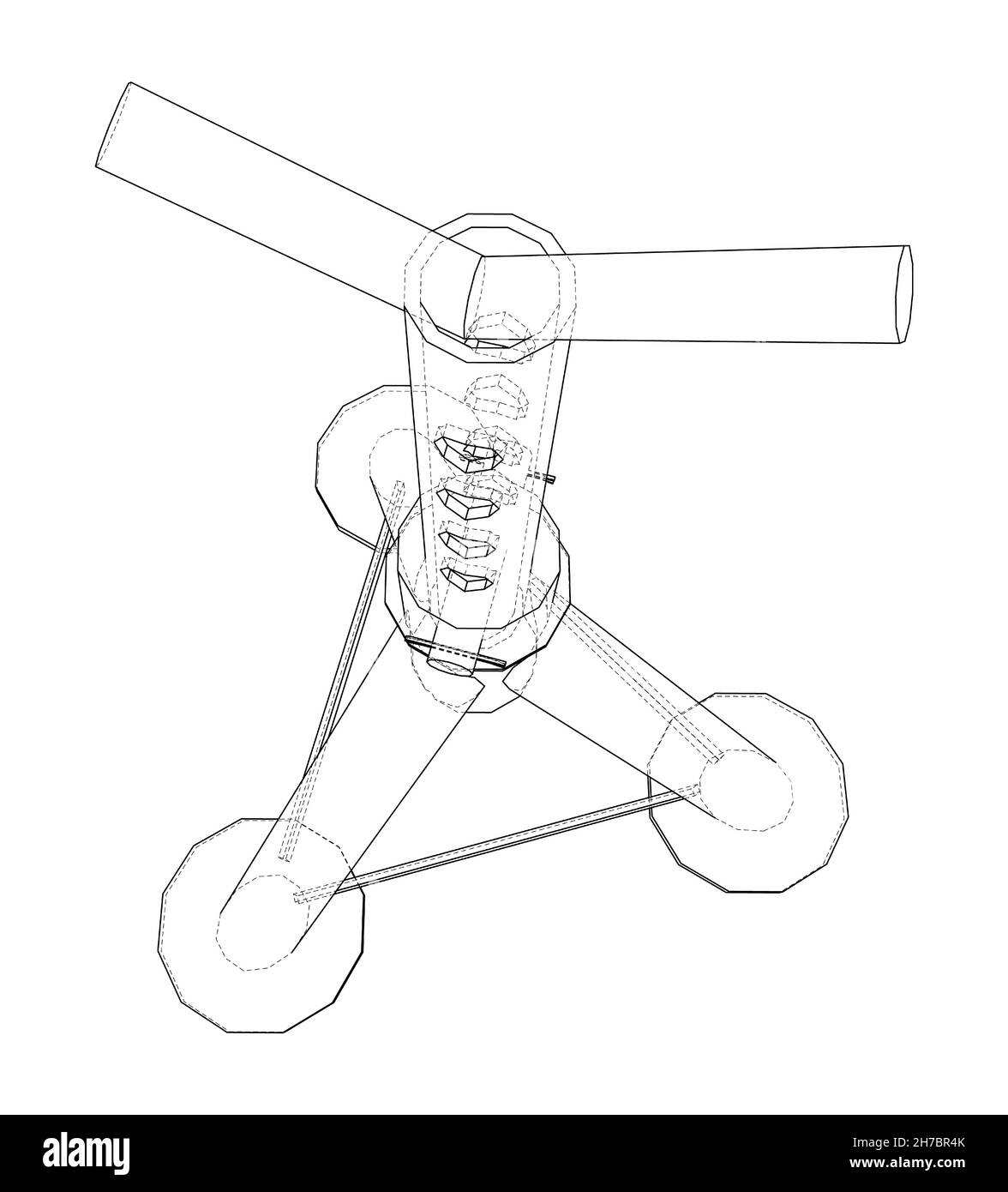 Axle stand isolated. 3d illustration Stock Photo - Alamy