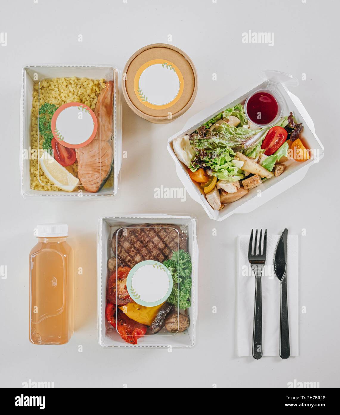 food in containers. proper nutrition, daily diet, weight loss. soup ...