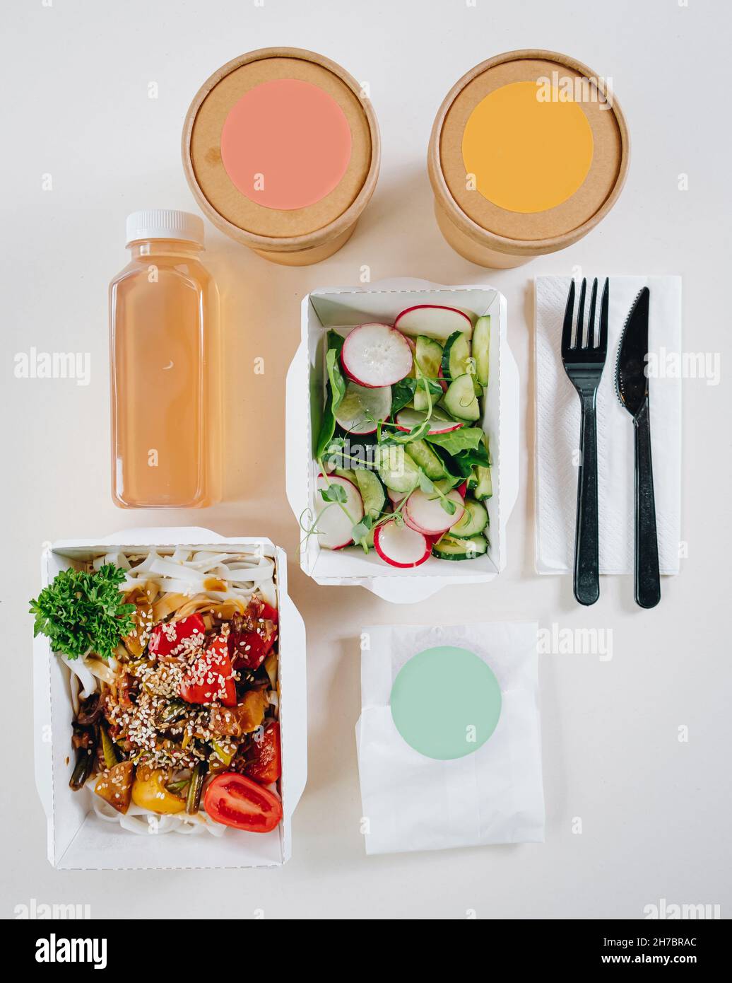 food in containers. proper nutrition, daily diet, weight loss. soup ...