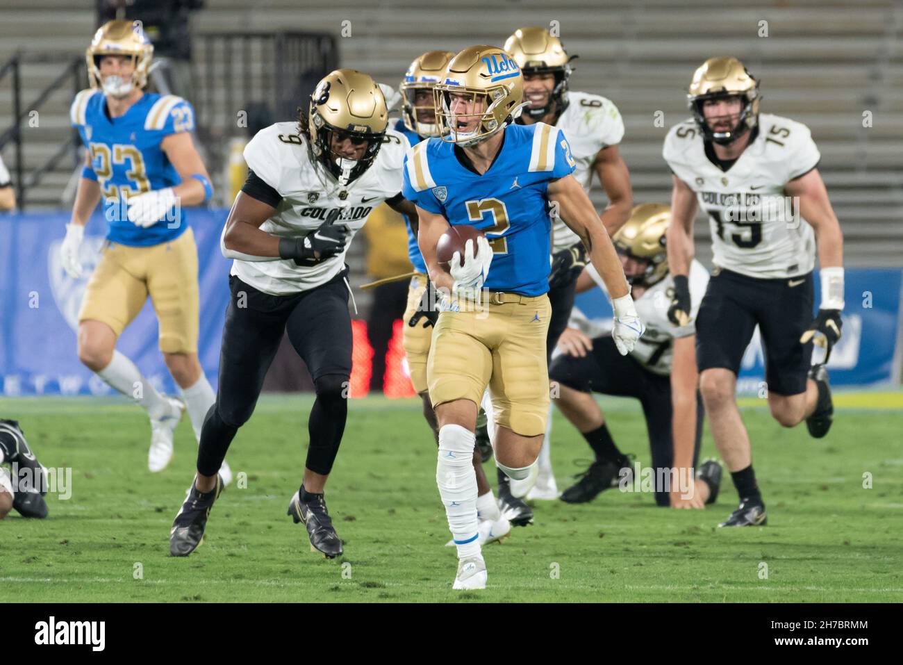 UCLA Bruins wide receiver Kyle Philips (2) returns a punt for a ...