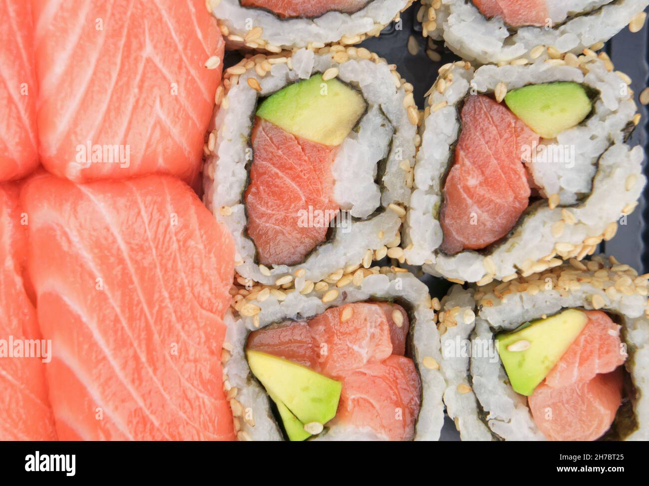 Japanese sushi take away with copy space Stock Photo - Alamy