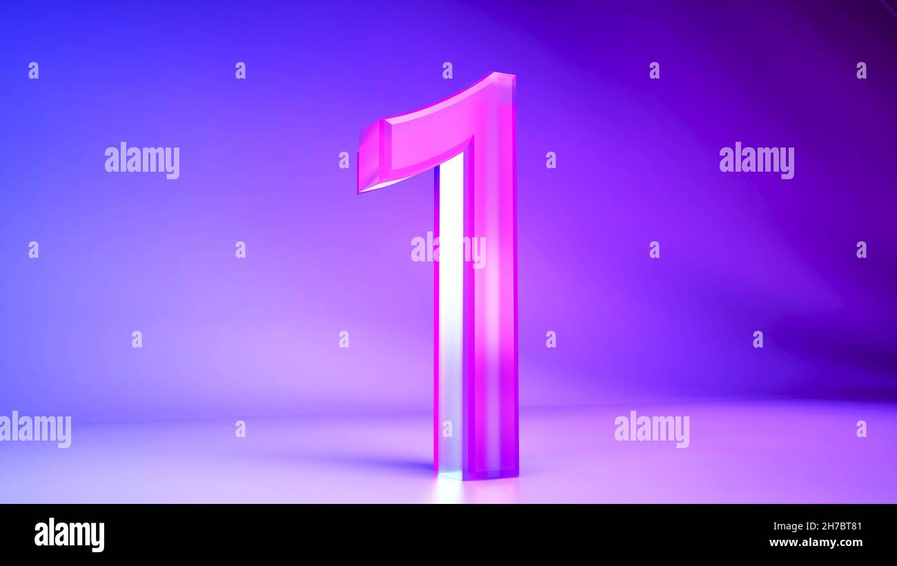 Neon 3d number 1 hi-res stock photography and images - Alamy