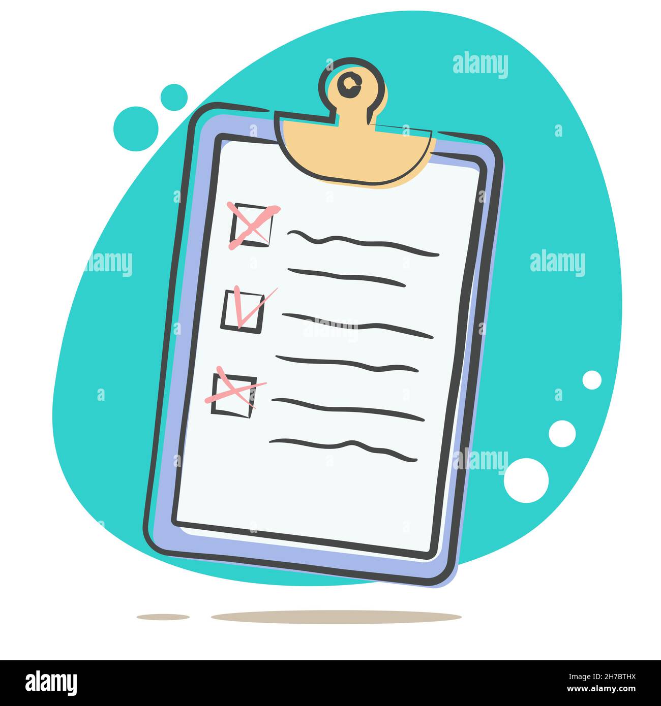 Checklist doodle vector illustration. Hand drawn sketch style. Vector ...