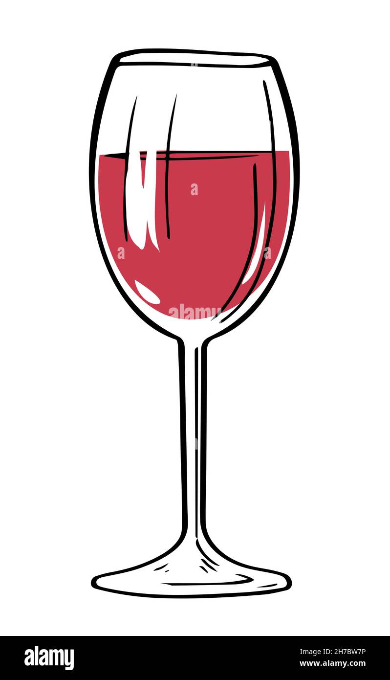 Glass of red wine on a white background. Alcoholic drink. Grape sort ...