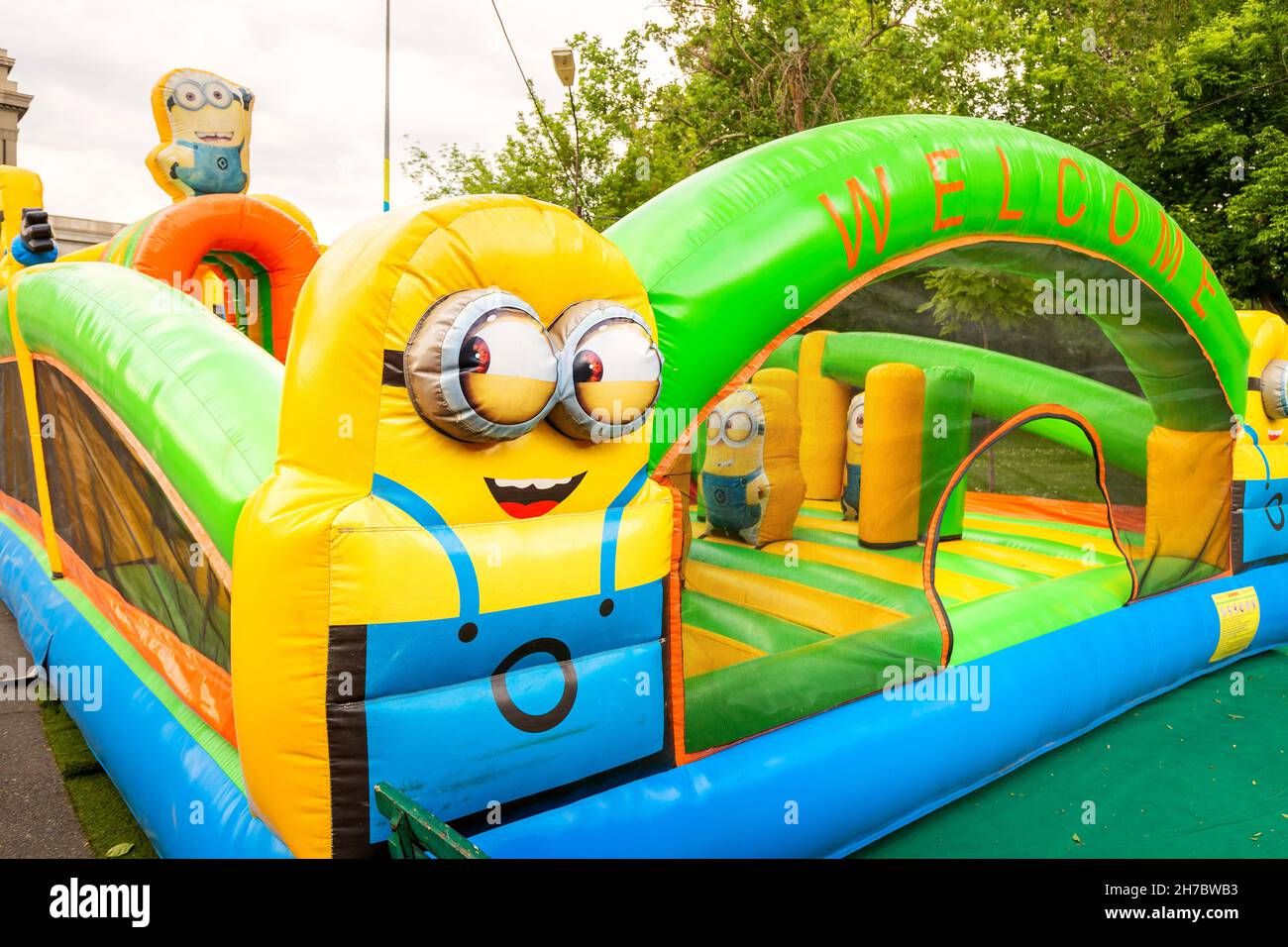25 May 2021, Yerevan, Armenia: Inflatable playground for children's ...
