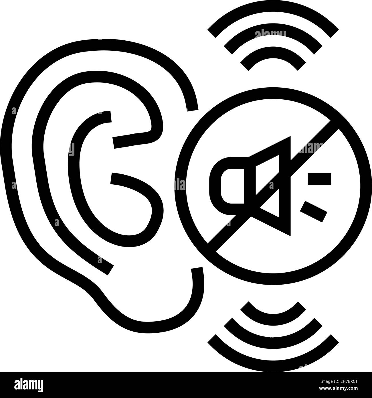 hearing loss line icon vector illustration Stock Vector Image & Art - Alamy