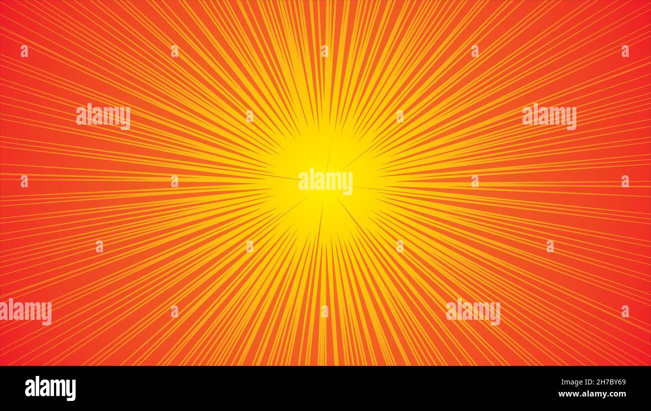 Sun Rays or Explosion Boom for Comic Books Radial Background Raster ...
