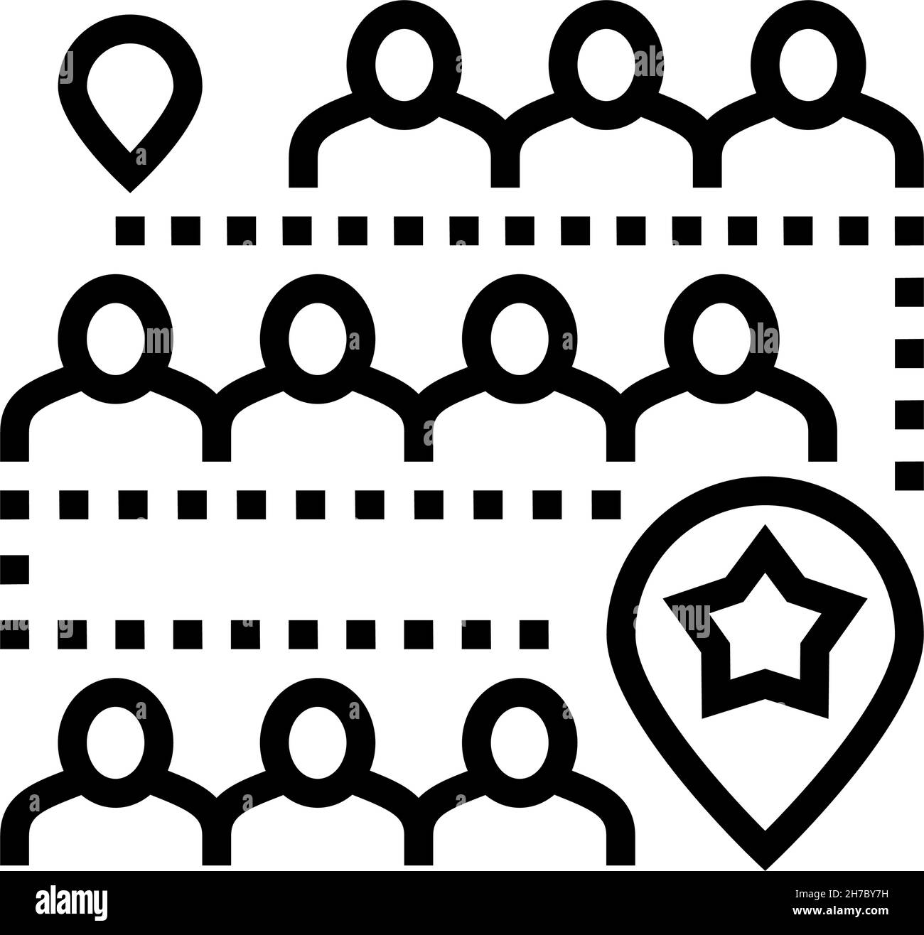 route and direction of parade line icon vector illustration Stock ...