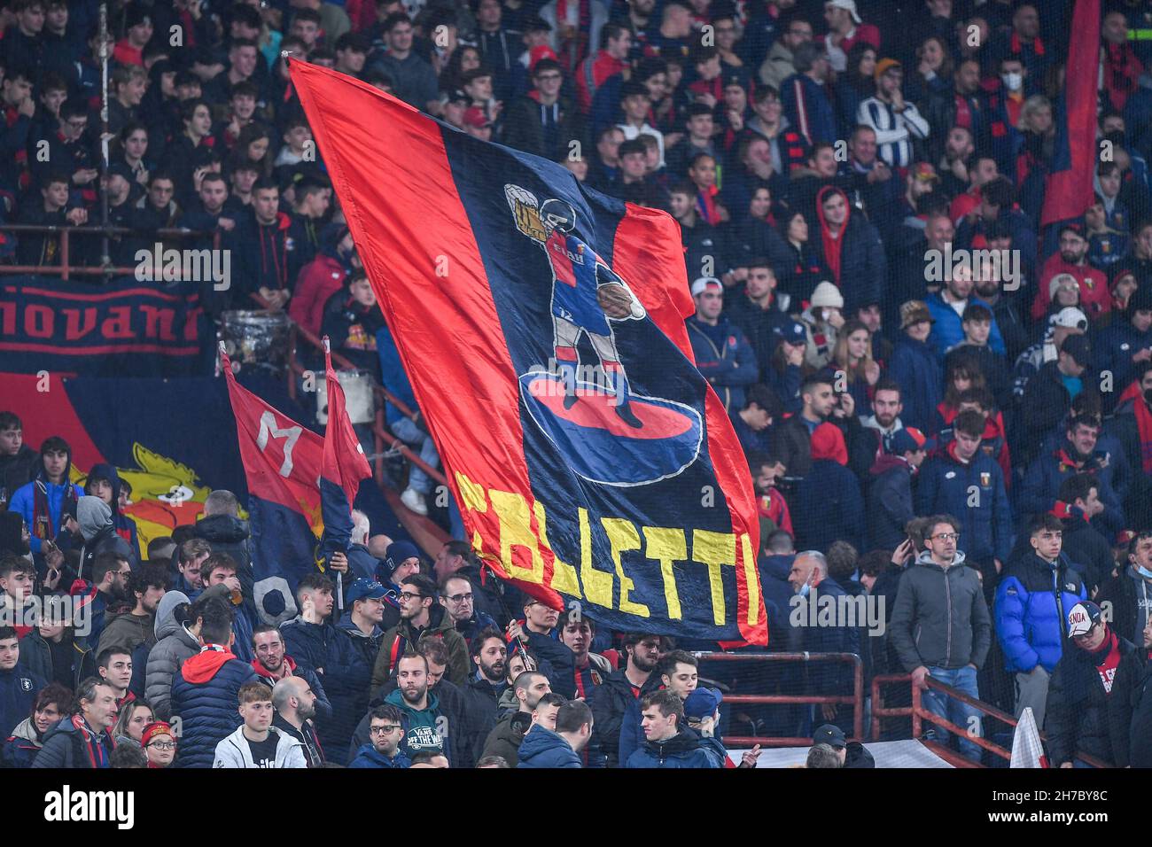 Luigi Ferraris stadium, Genova, Italy, November 21, 2021, Supporters ...