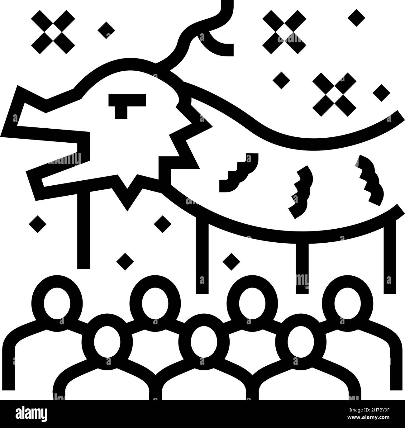 asiatic festive parade line icon vector illustration Stock Vector Image ...