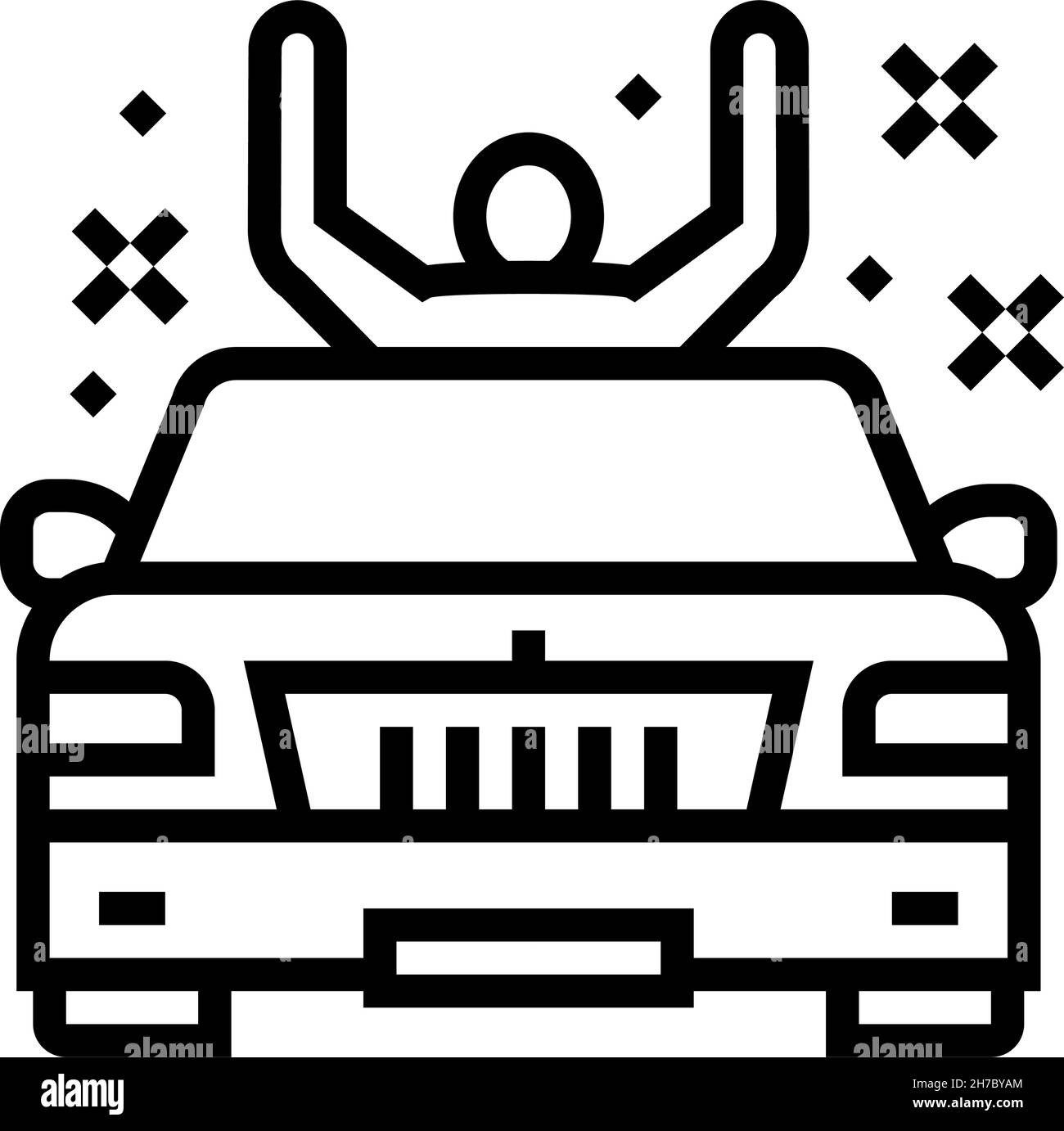 president on parade line icon vector illustration Stock Vector Image ...