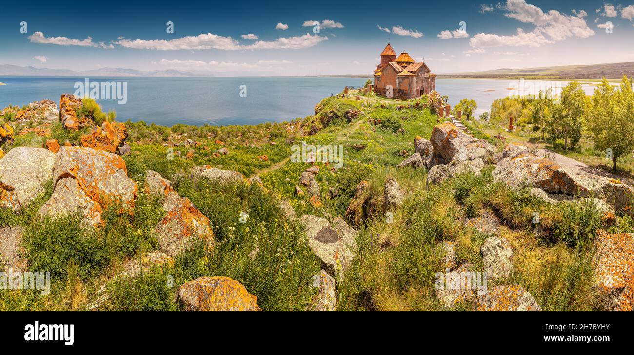 Panoramic scenic view of the famous ancient monastery of Hayravank in ...