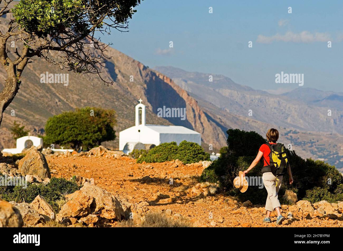 Hiking In Loutro Crete Greece Stock Photo Alamy