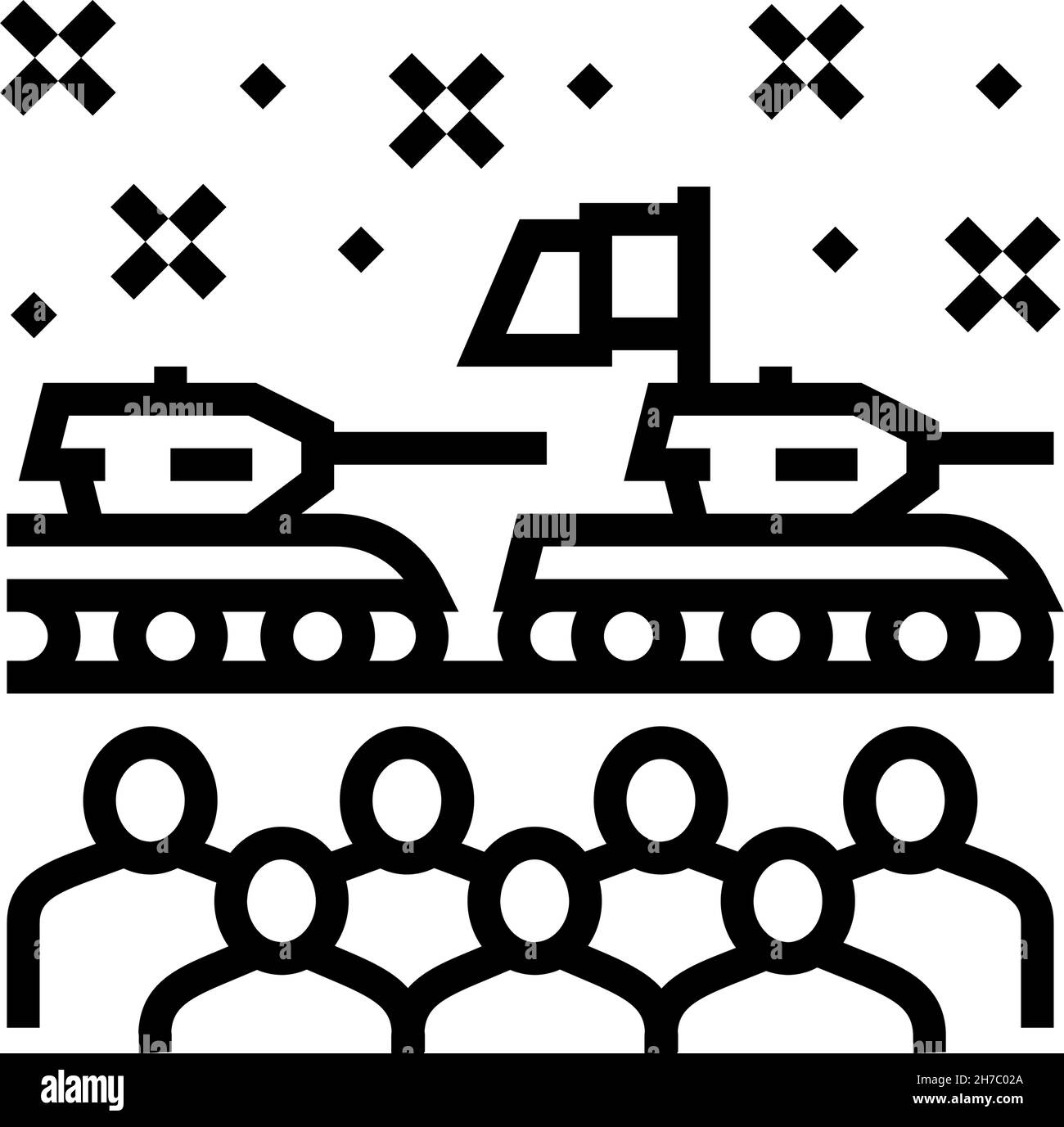 military parade line icon vector illustration Stock Vector Image & Art ...