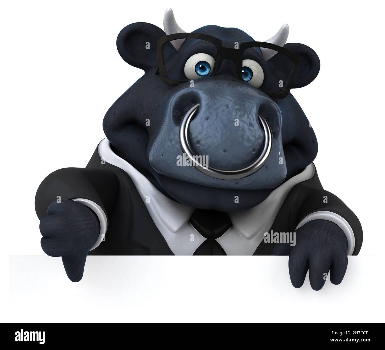 Fun bull - 3D Illustration Stock Photo - Alamy