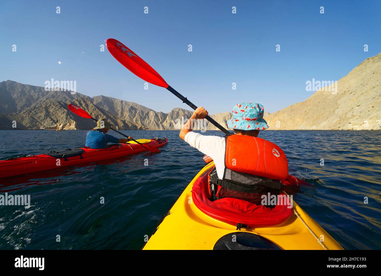 SULTANATE OF OMAN, MUSANDAM, SEA KAYAK TRAVEL IN THE BAY OF SHAM NEAR ...
