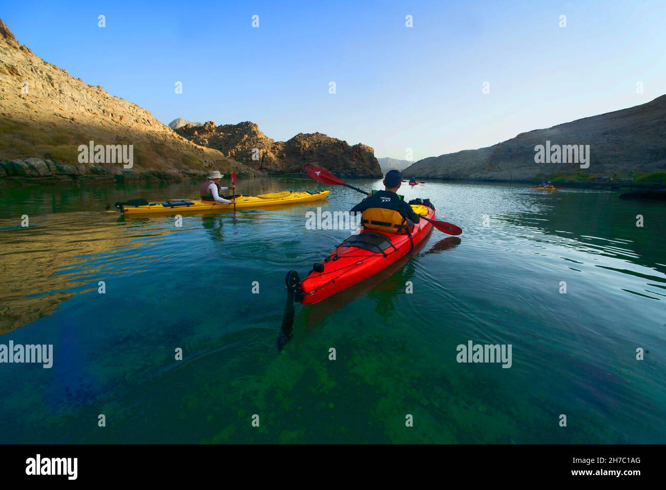 SULTANATE OF OMAN, MUSANDAM, SEA KAYAK TRAVEL IN THE BAY OF SHAM NEAR ...