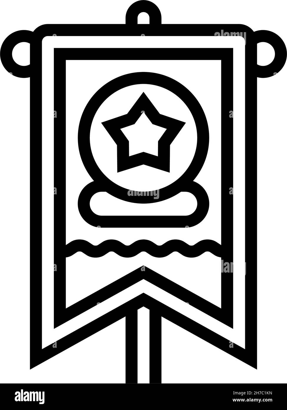 flag parade festival attribute line icon vector illustration Stock ...