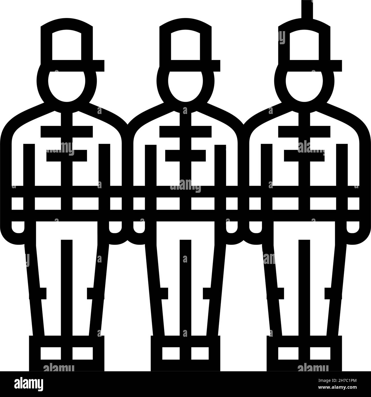 marching people of parade line icon vector illustration Stock Vector ...