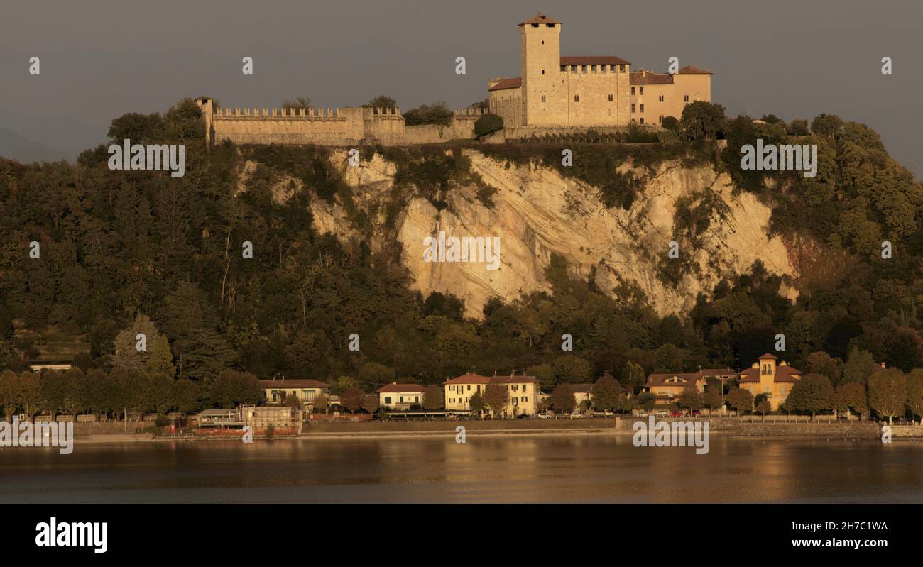 Rocca di Angera; Castle on Lago Maggiore in Piemonte Stock Photo - Alamy