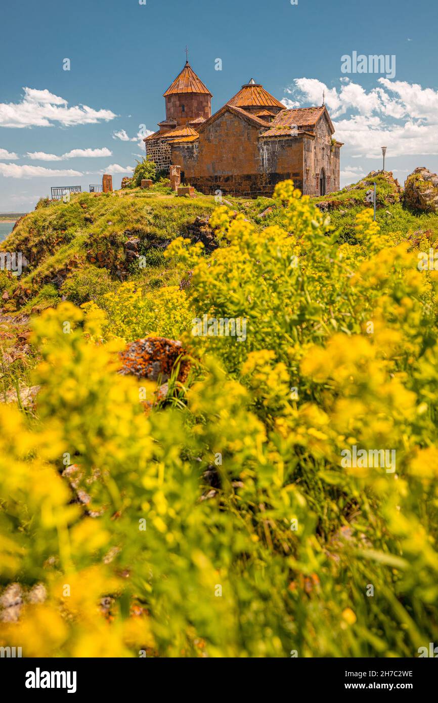 Vertical photo of the famous ancient monastery of Hayravank in Armenia ...
