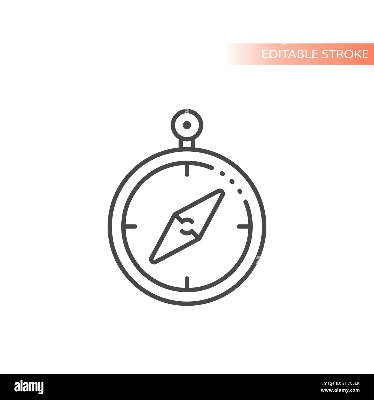 Compass Thin Line Vector Icon Outline Editable Stroke Symbol Stock Vector Image And Art Alamy