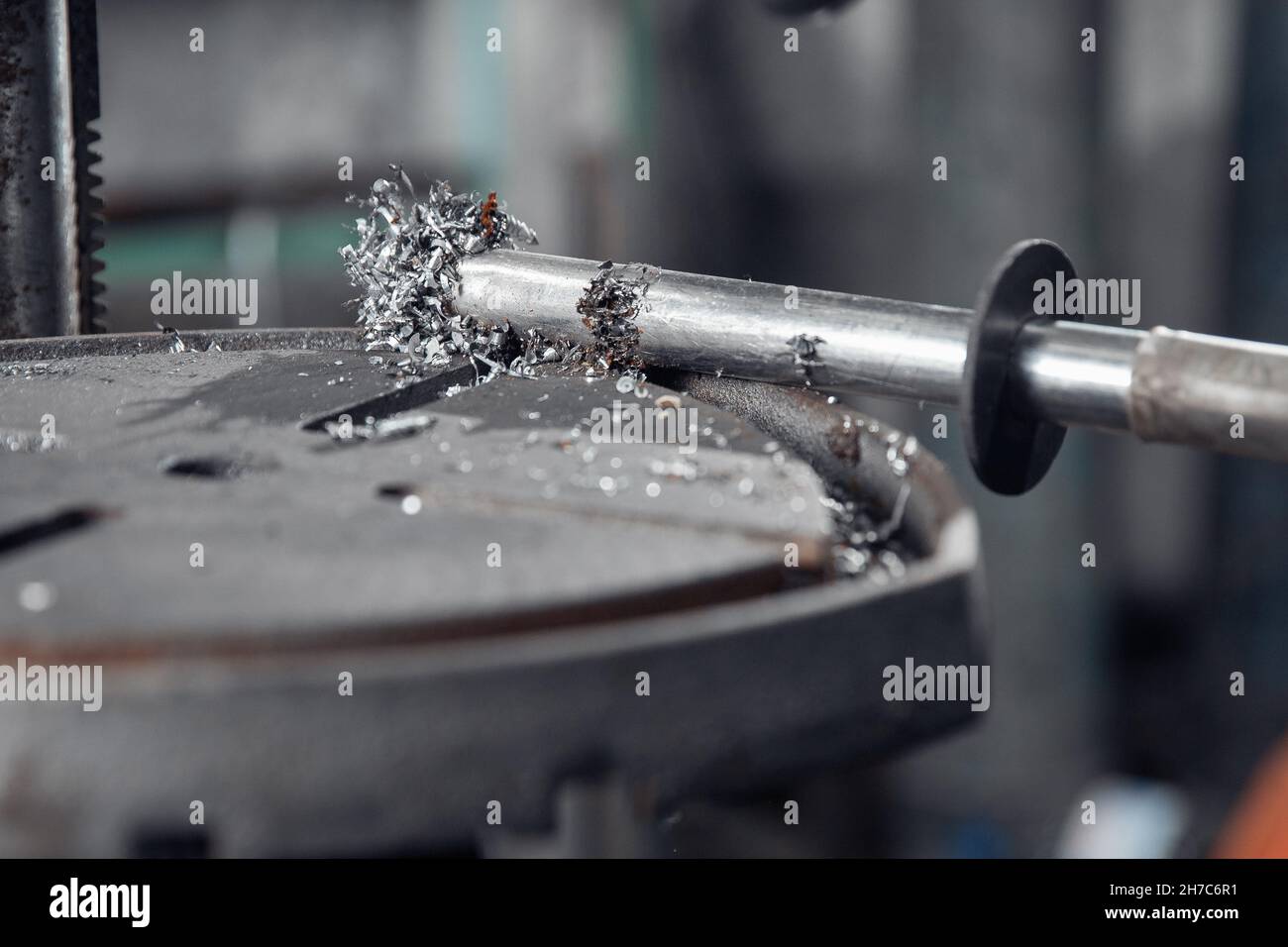 Magnetic tool for removing metal shavings after using jelly drill Stock ...