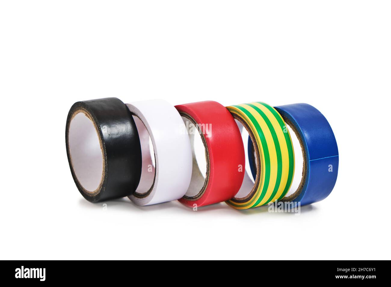 Set of multicolored duct tape on white background Stock Photo - Alamy