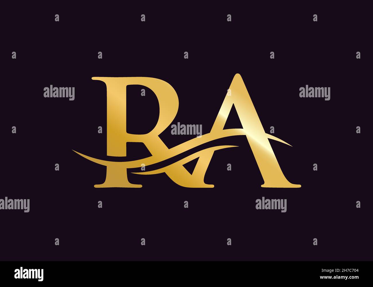 RA logo Design. Premium Letter RA Logo Design with water wave concept ...