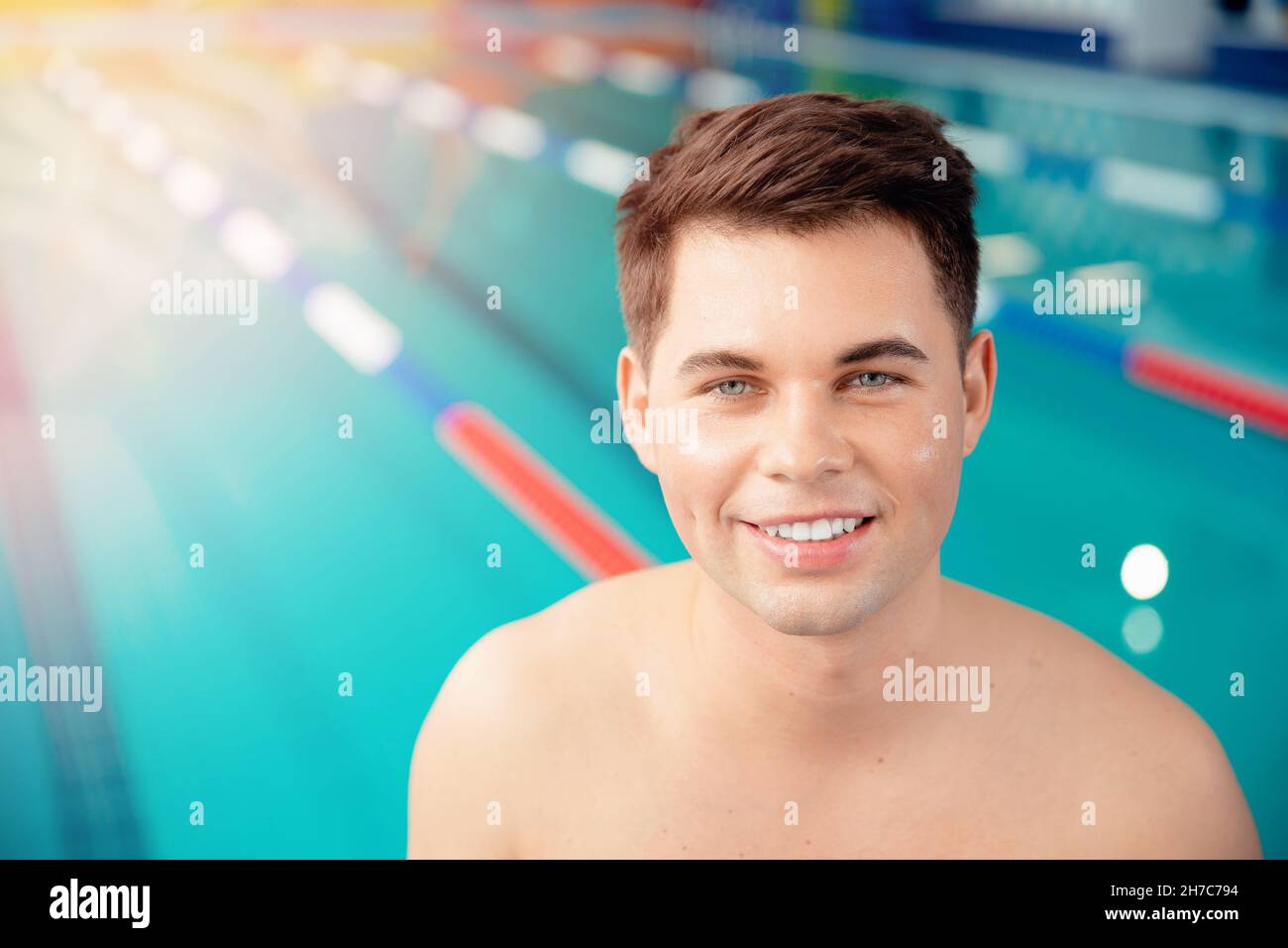 Swimming pool action stroke splash breathing hi-res stock photography ...
