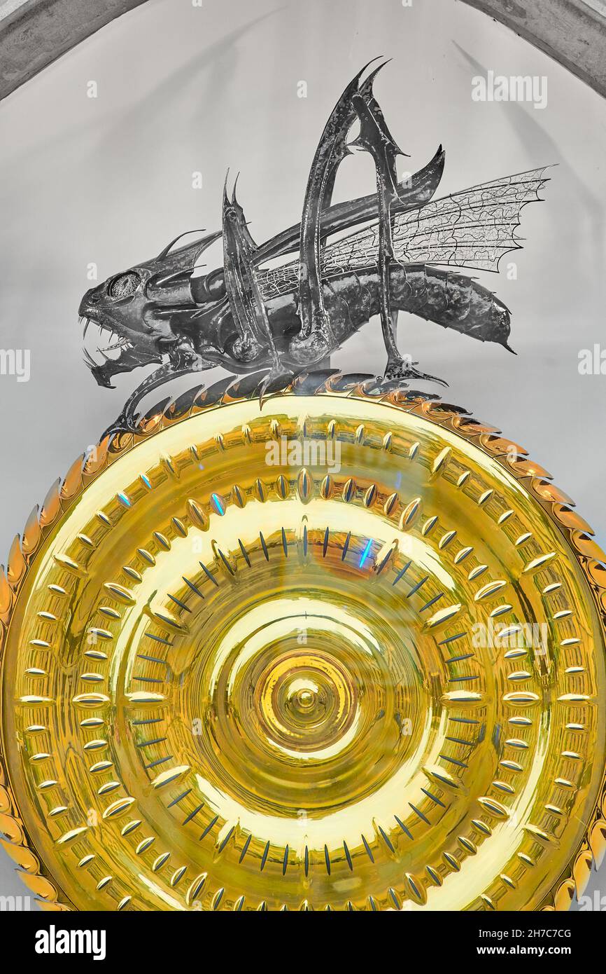 The Taylor clock in a window at Corpus Christi college, Cambridge ...