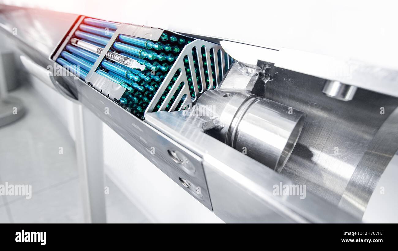 Fragment fuel uranium rod element of nuclear reactor water Stock Photo ...