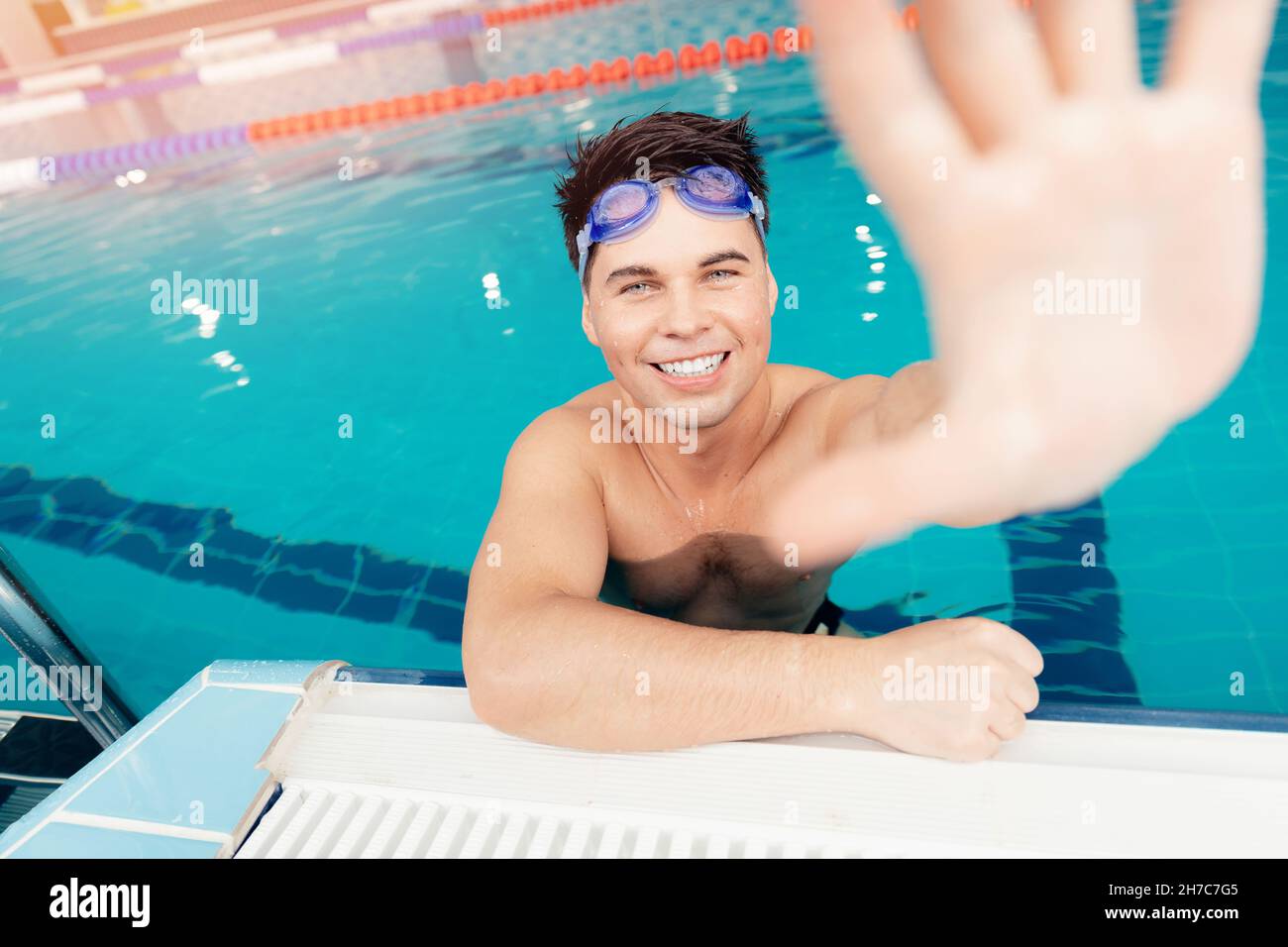 Happy swimmer hi-res stock photography and images - Alamy