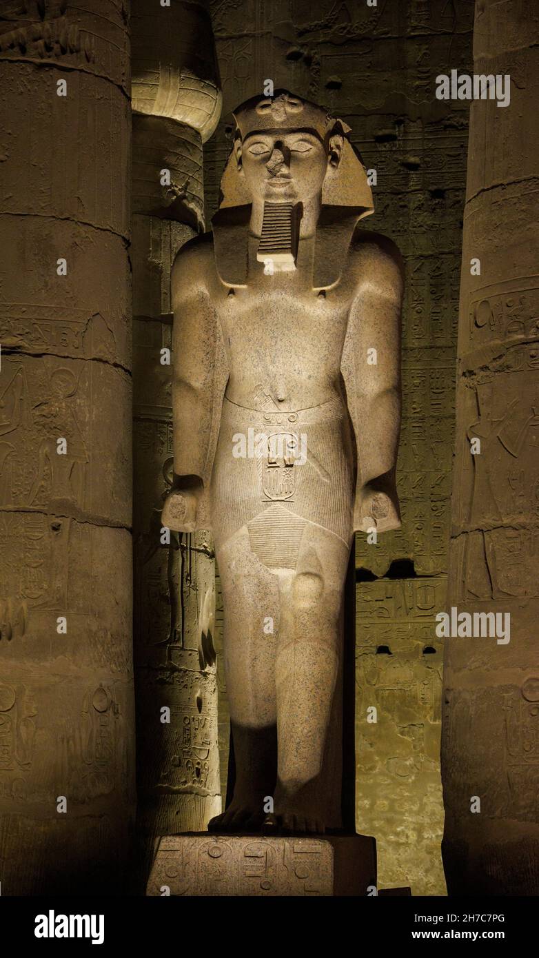 Statue of King Ramesses II in the First Courtyard of Luxor Temple ...