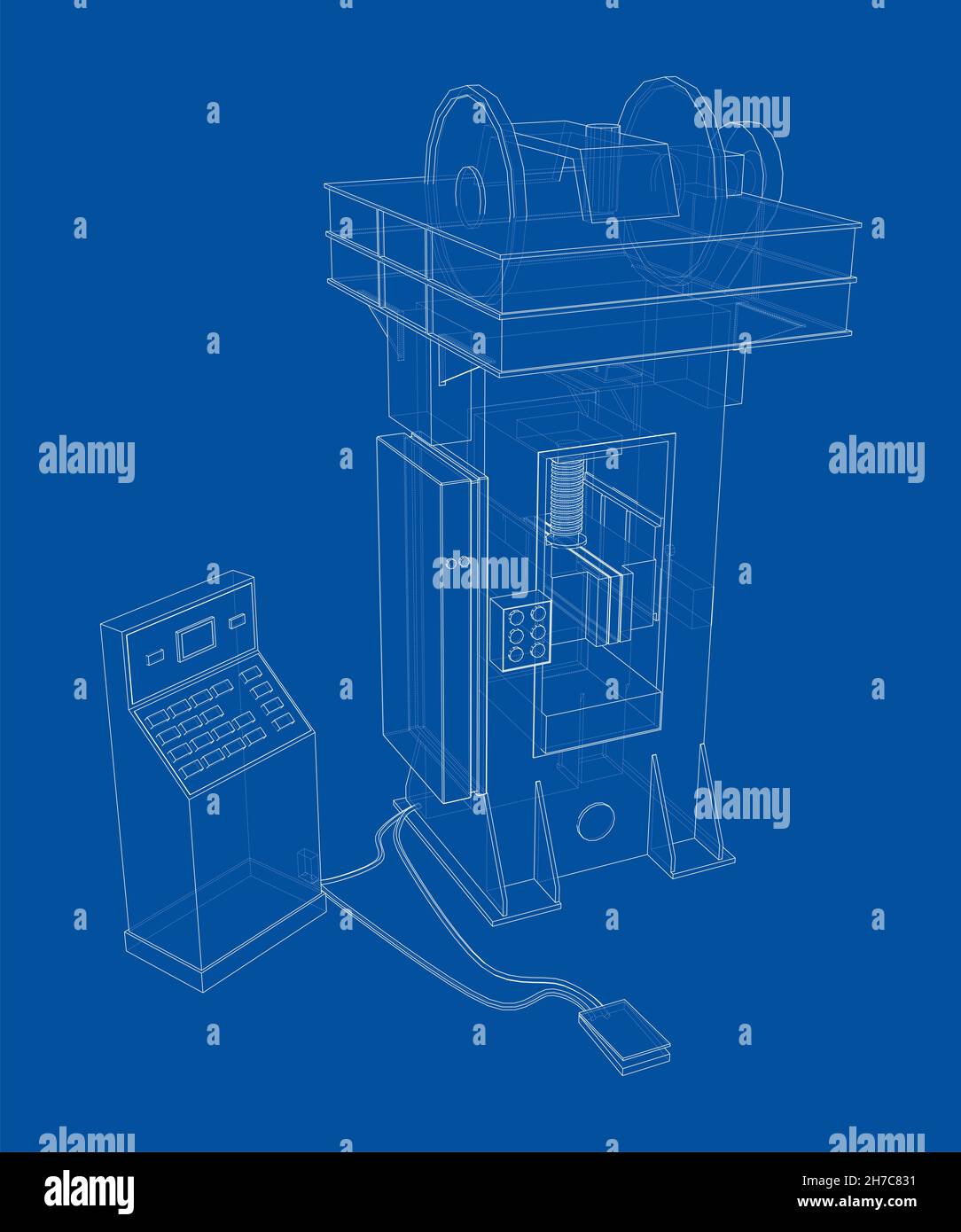 Friction screw press concept outline Stock Photo - Alamy