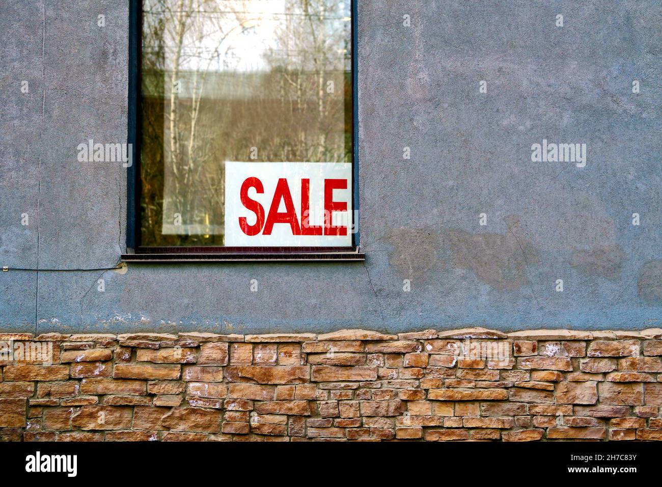 Old Wall with the Window. House for Sale Stock Photo - Alamy