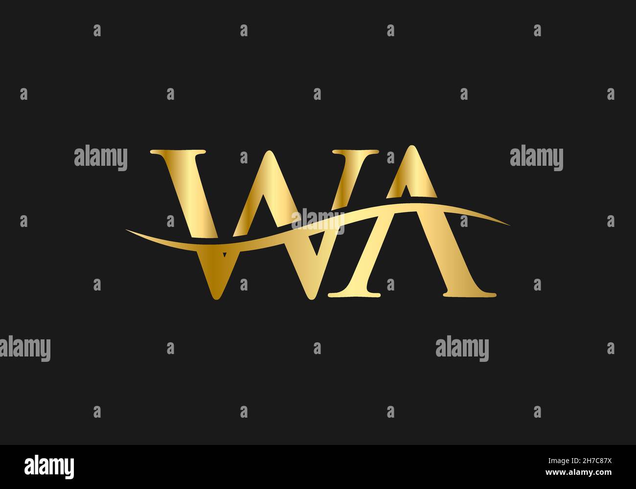 Initial WA letter linked logo vector template. Swoosh letter WA logo ...