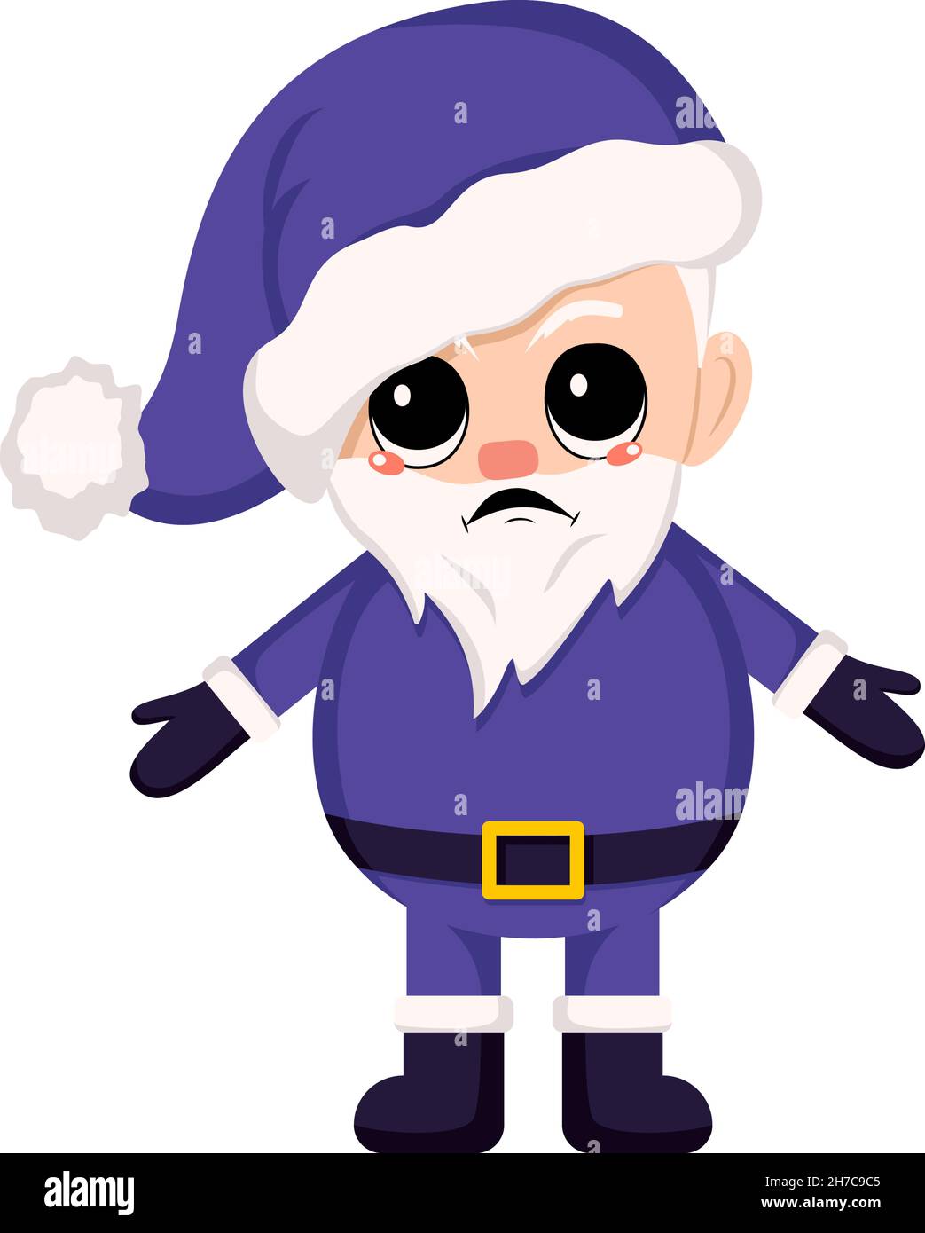 Santa Claus in costume and hat. Symbol of New Year and Christmas. Cute ...